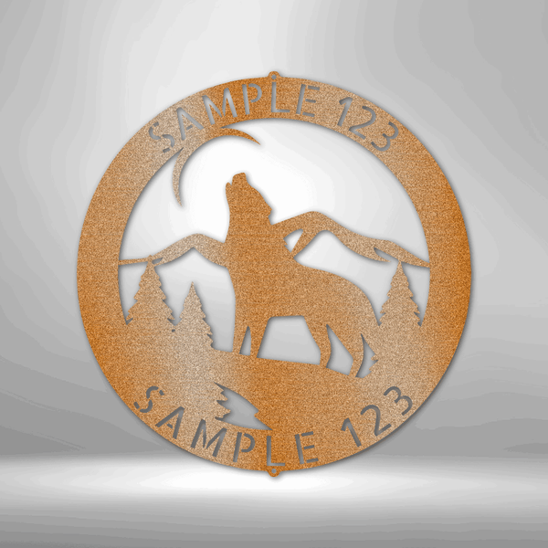 Personalized Howling Wolf Monogram - Custom Steel Sign – Care About My Pet